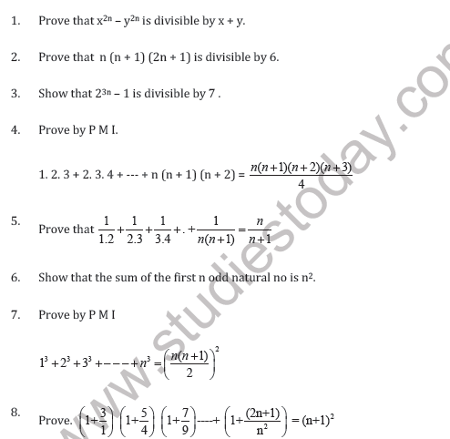 CBSE Class 11 Principle of Mathematical Induction Worksheet C